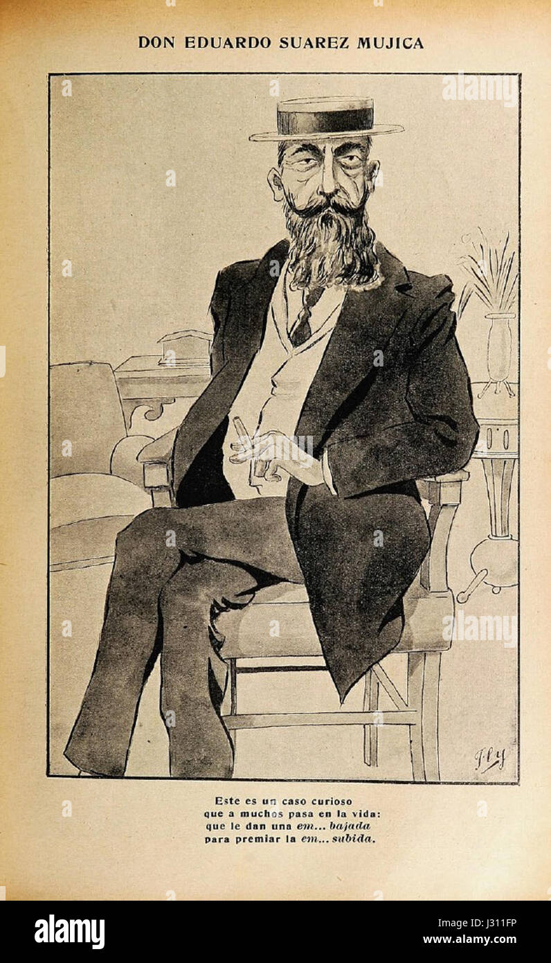 This caricature from 1914 depicts Suarez Mujica, a figure from early ...
