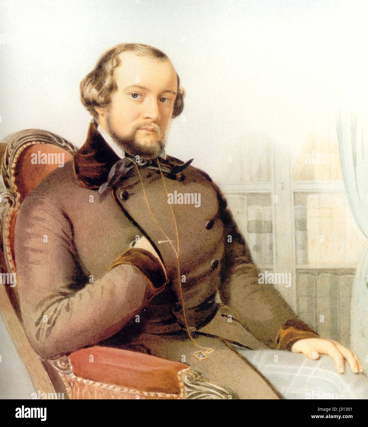 This portrait of Alfred Escher, a prominent Swiss politician and ...