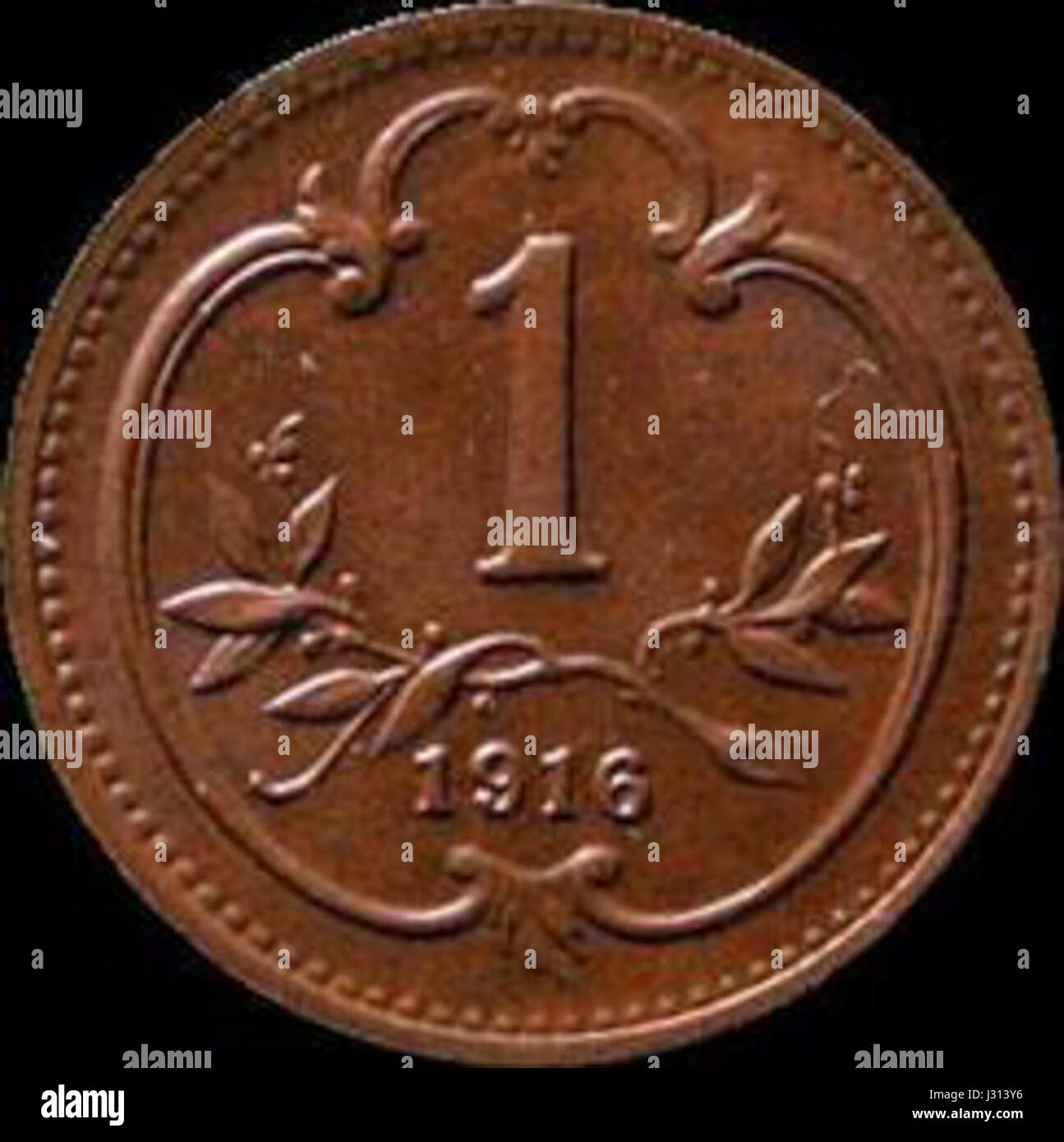 AHK 1 heller 1916 fess shield reverse Stock Photo - Alamy