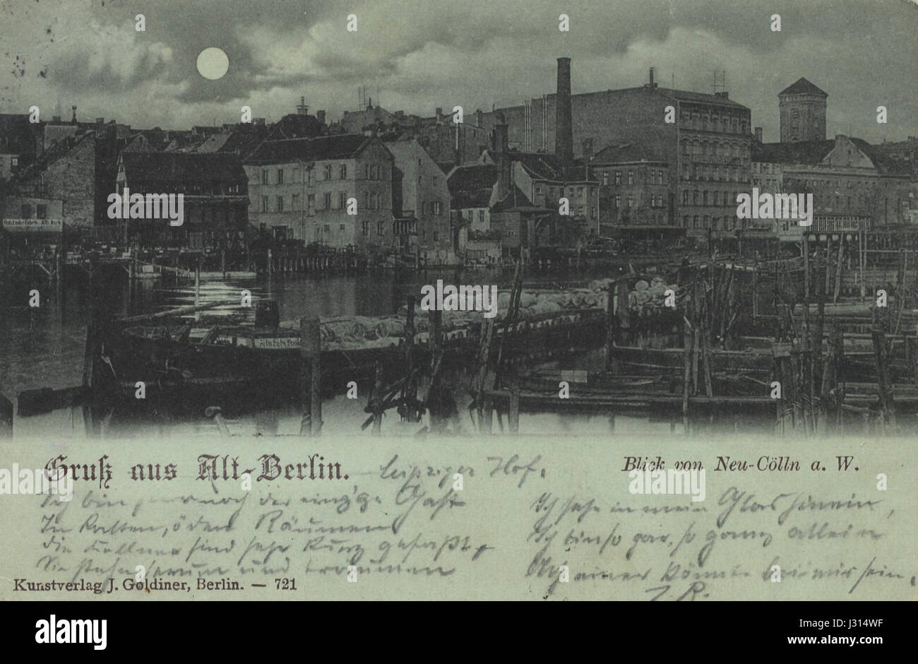 This vintage postcard depicts the Berlin-Mitte area, showcasing a ...