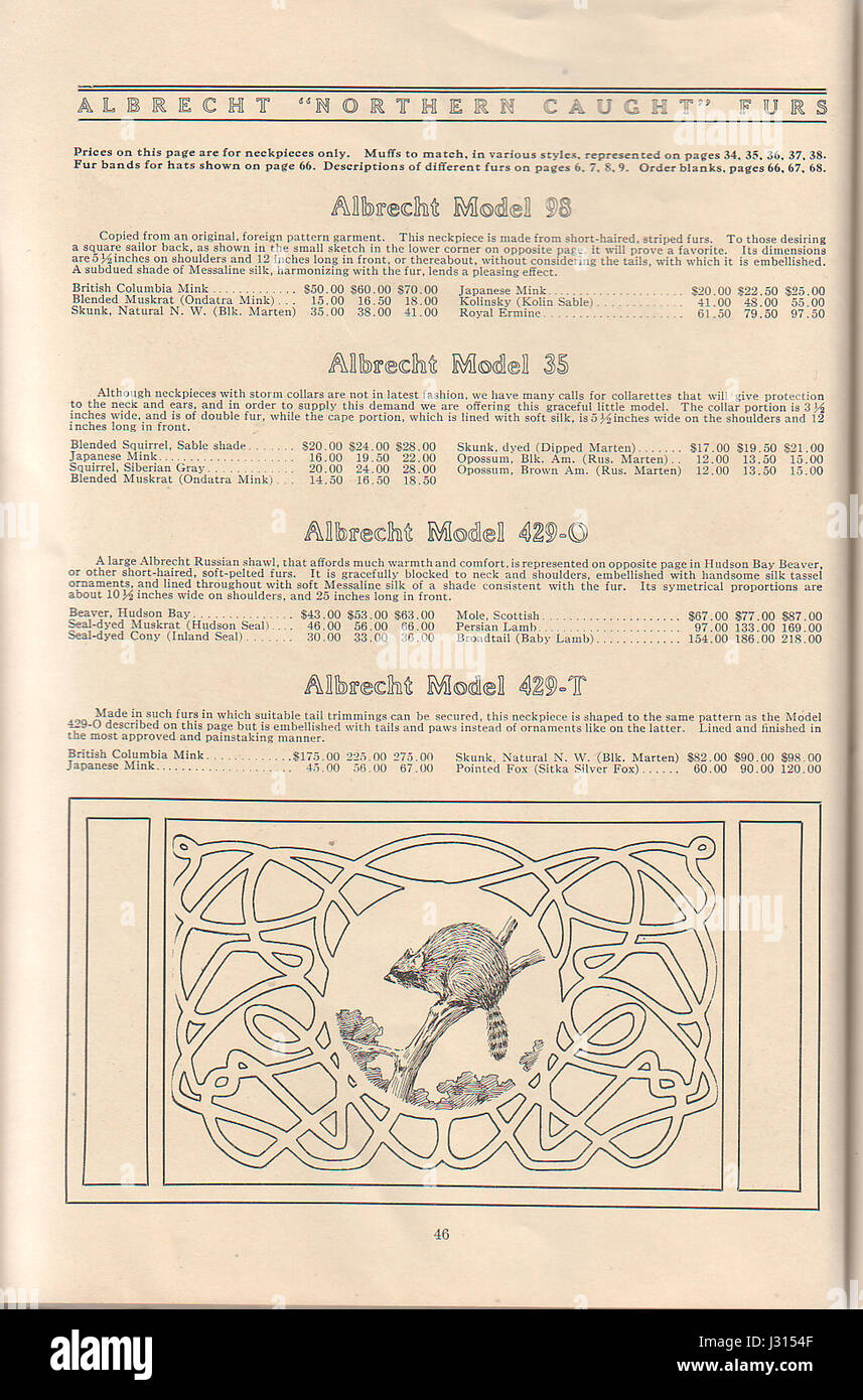 Albrecht's Fur Facts & Fashion 1912-13, Saint Paul, Minnesota -47 Stock ...