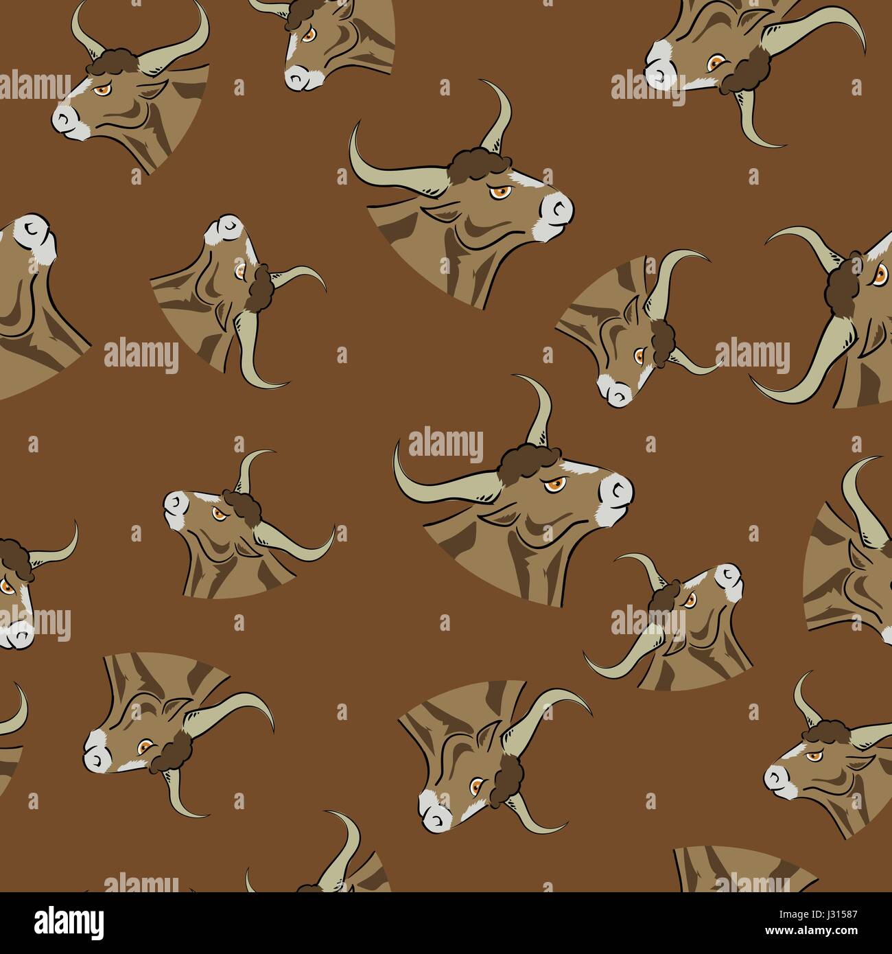 Bull Head Icon Seamless Pattern Stock Vector Image & Art - Alamy