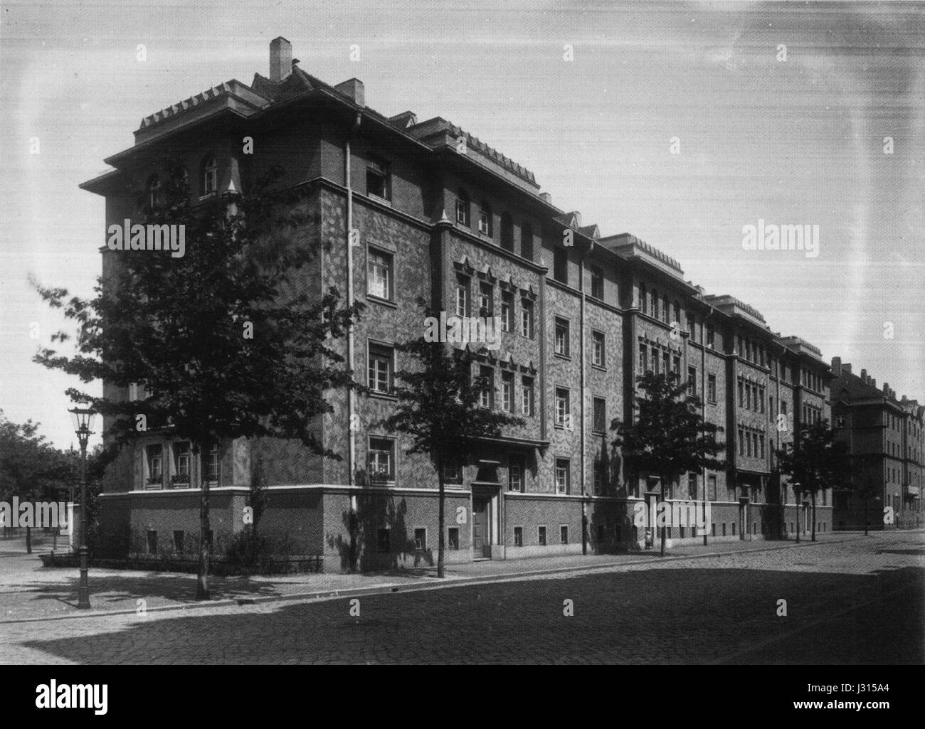 Residential urban buildings along Black and White Stock Photos & Images ...