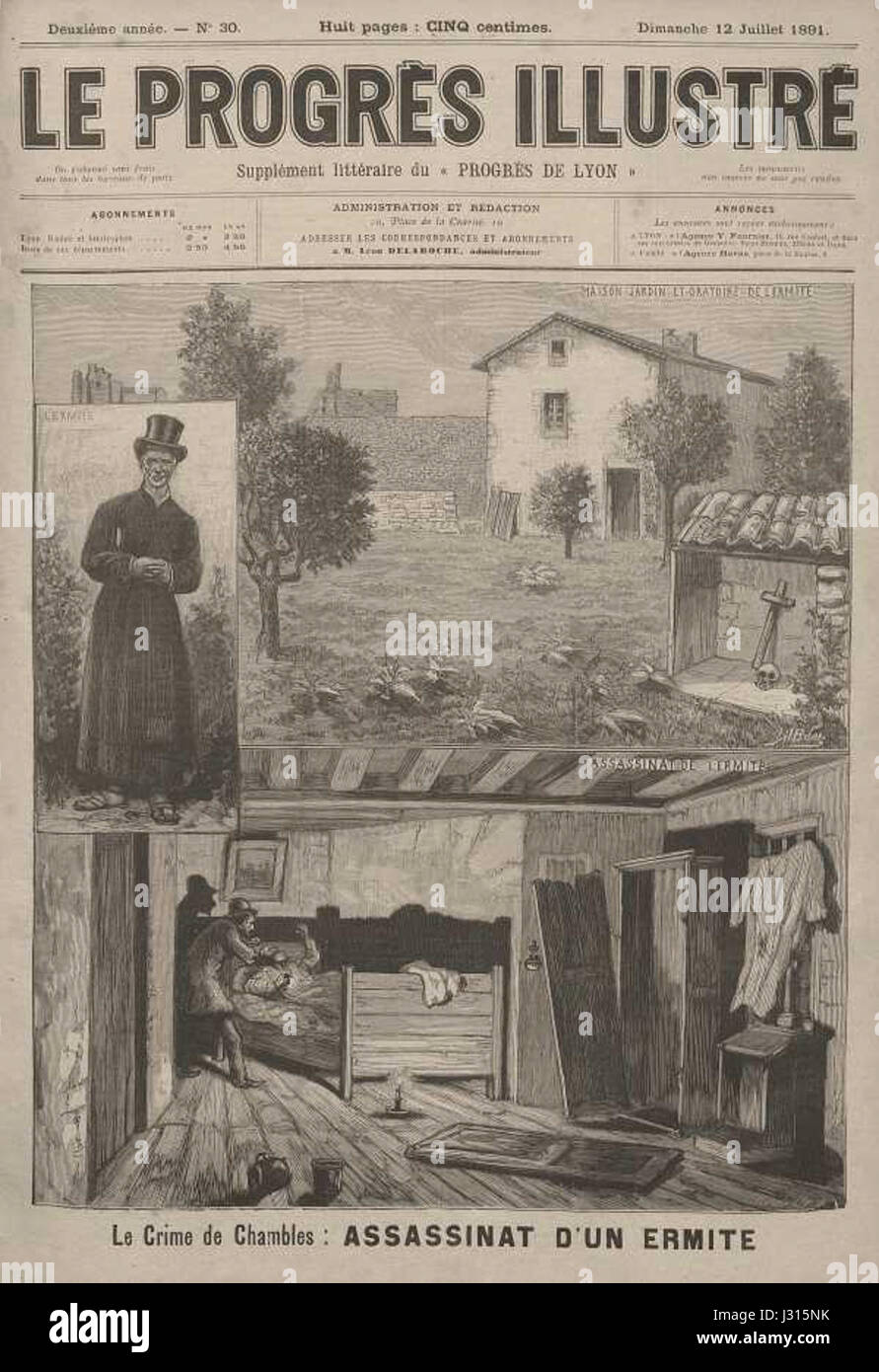 'Assassinat d'un ermite' translates to 'Assassination of a Hermit ...