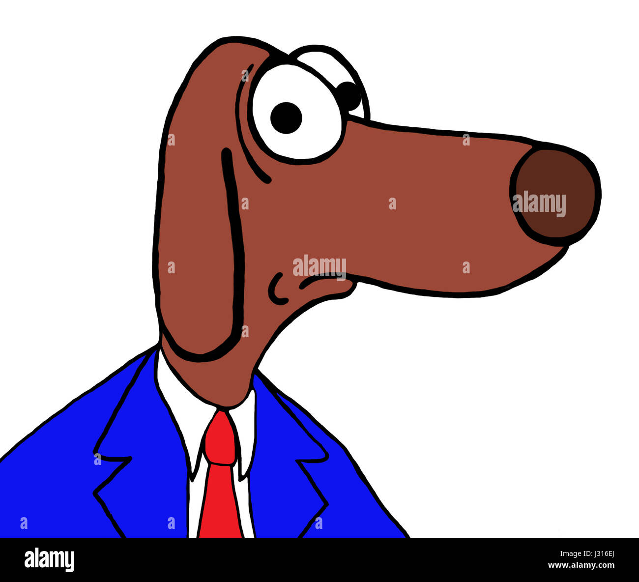 Cartoon illustration of a dog's mournful facial expression Stock Photo ...