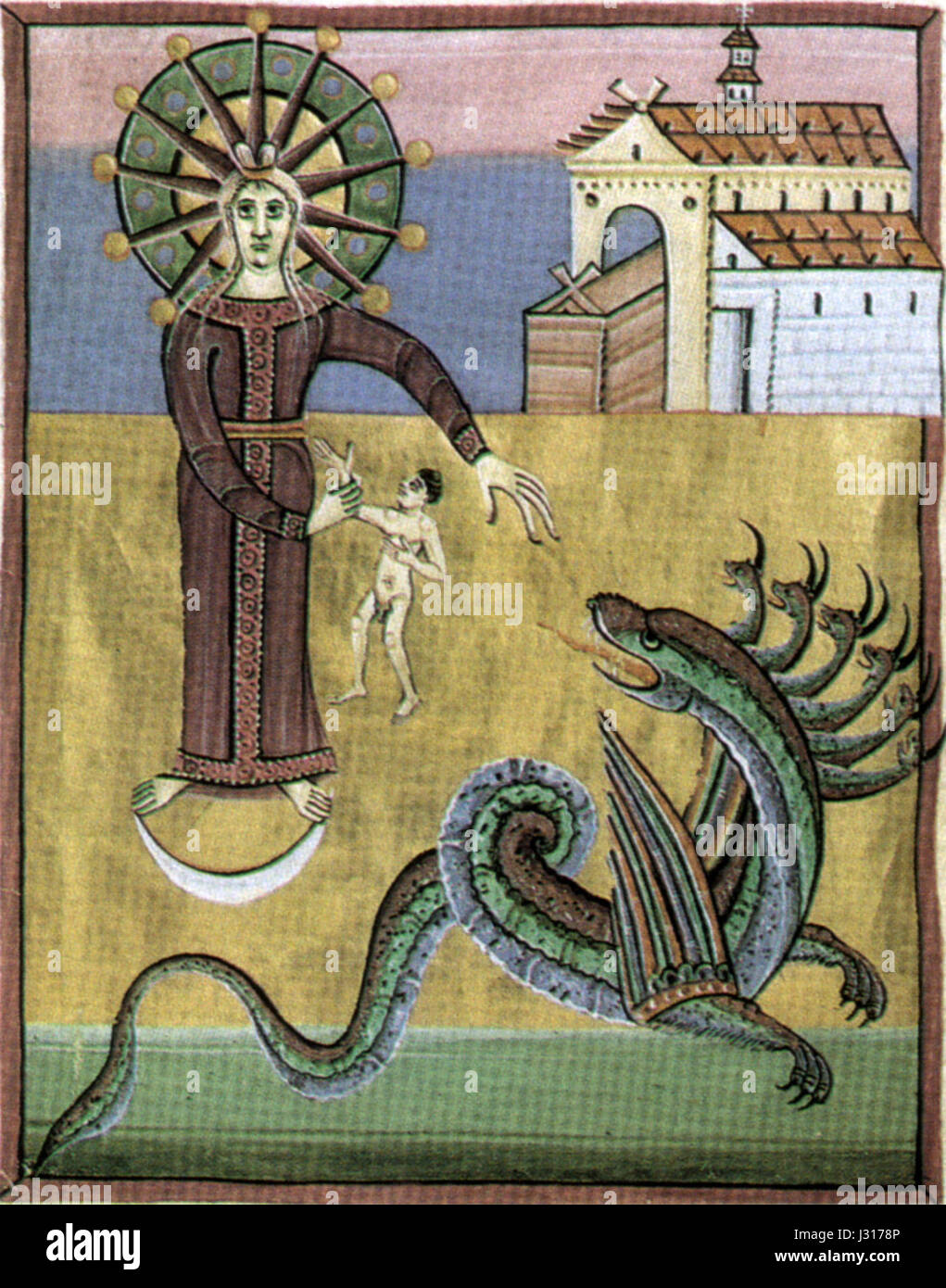 Apocalisse di enrico II, il drago minaccia la donna, 1000-1020 ... Apocalisse di enrico II, il drago minaccia la donna, 1000-1020 ...