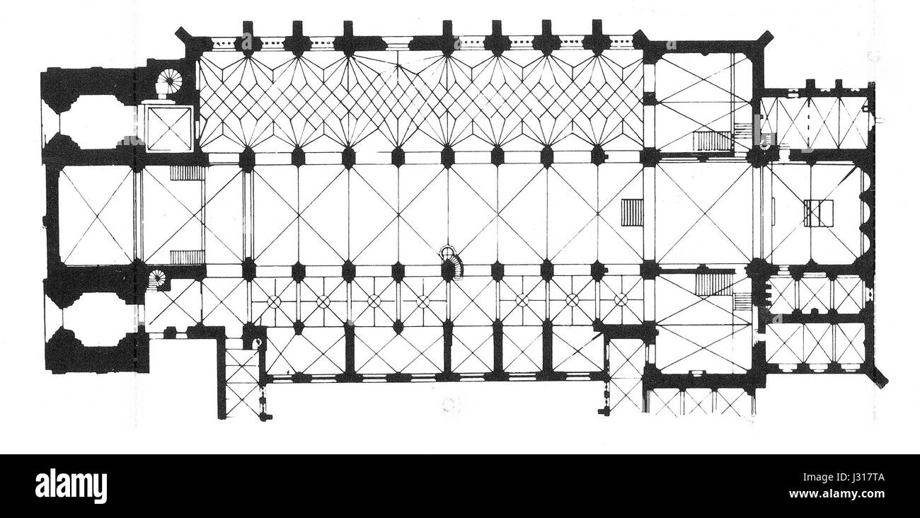 The Grundriss (floor plan) of Bremen's Dom (Cathedral) provides ...