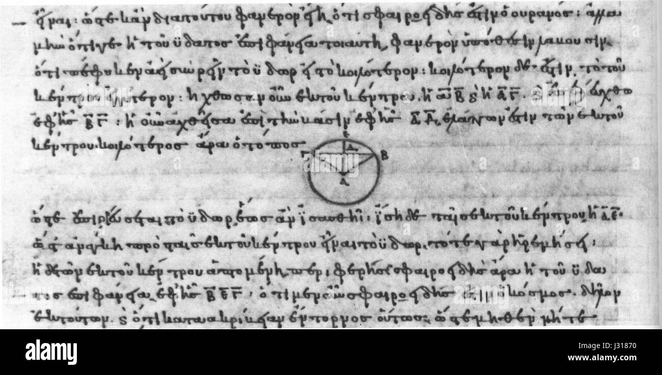 The manuscript of Aristotle's 'De Caelo' (On the Heavens), housed in ...