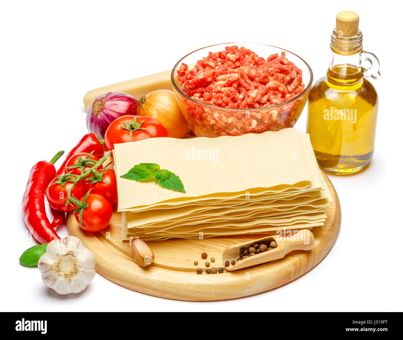 dried uncooked lasagna pasta sheets and vegetables Stock Photo - Alamy