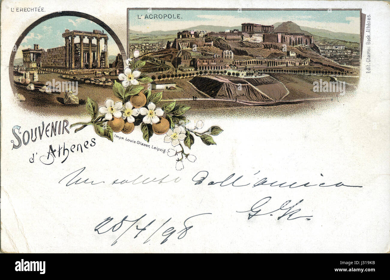 This early postcard of Athens captures iconic landmarks from the cityâ ...