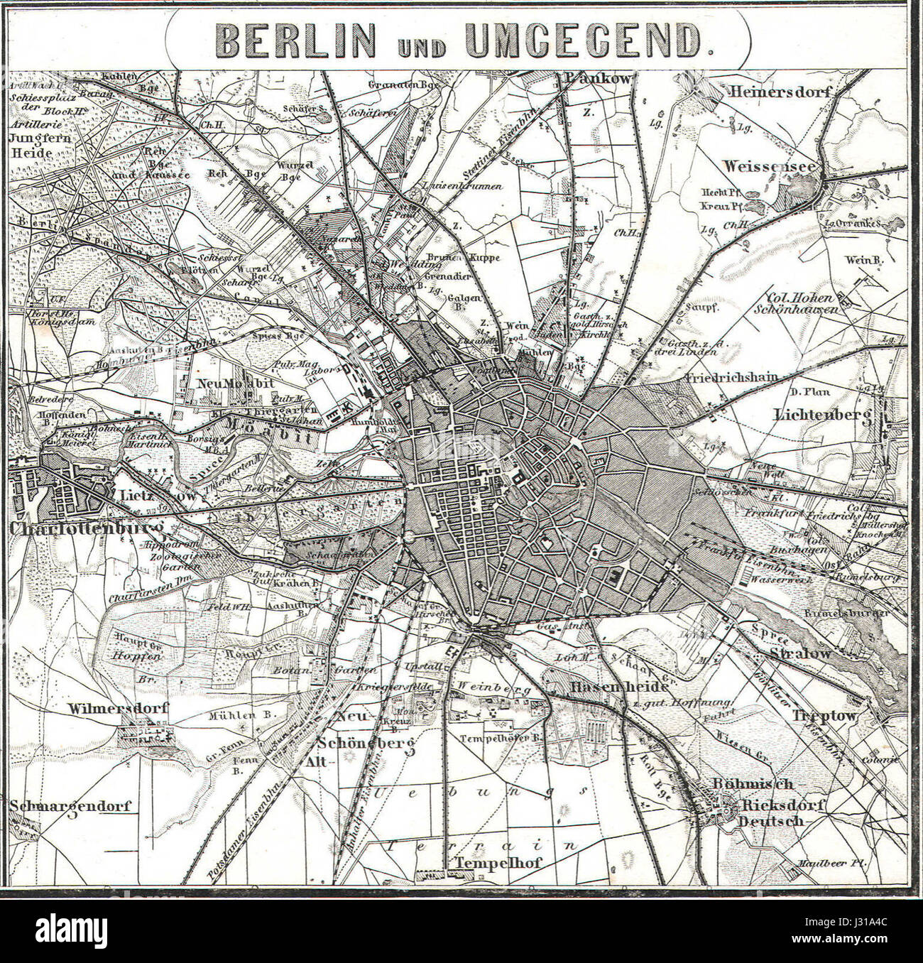 The 'Berlin und Umgegend' map from 1873 provides a detailed view of the ...