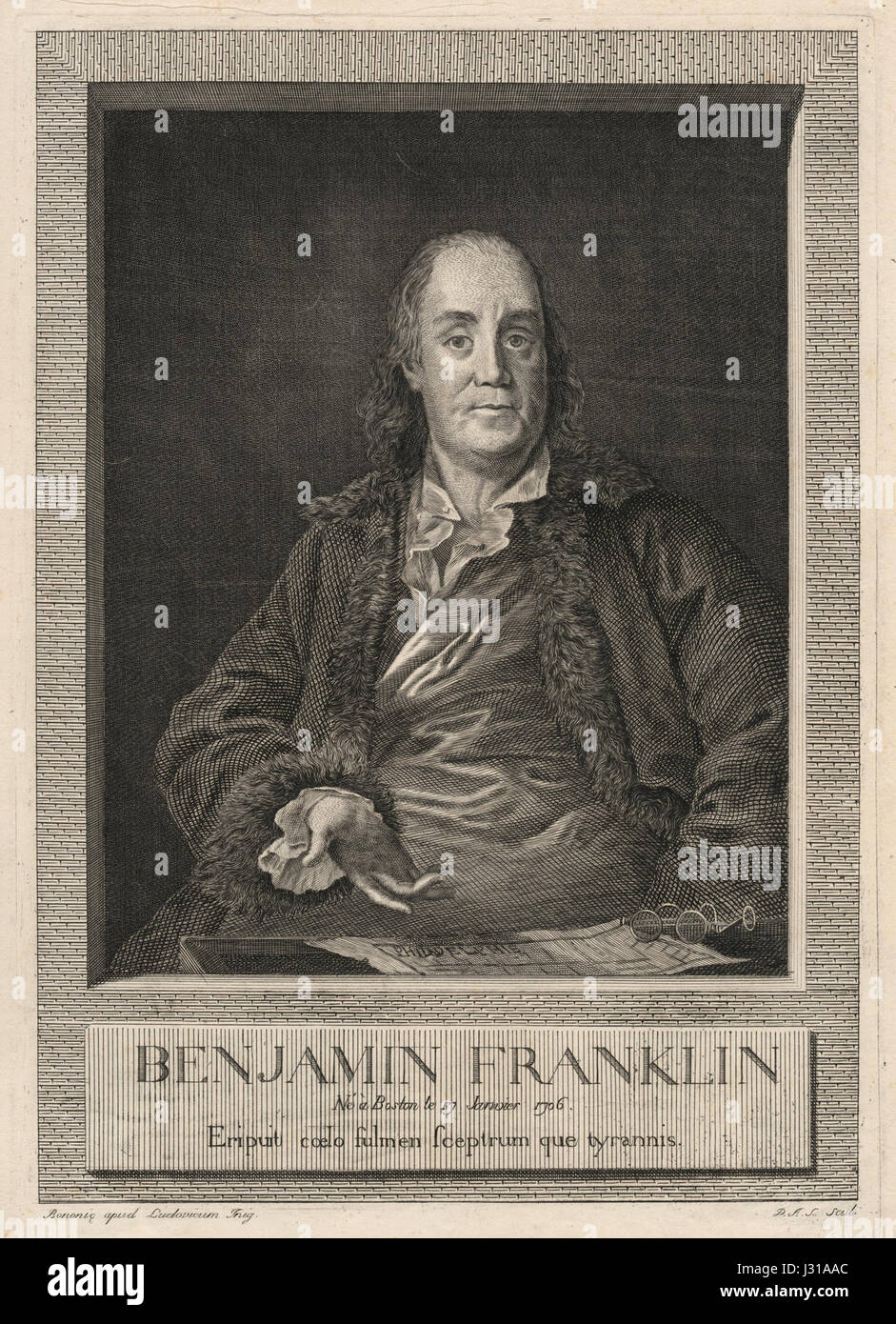 Benjamin franklin american inventor revolutionary hi-res stock ...
