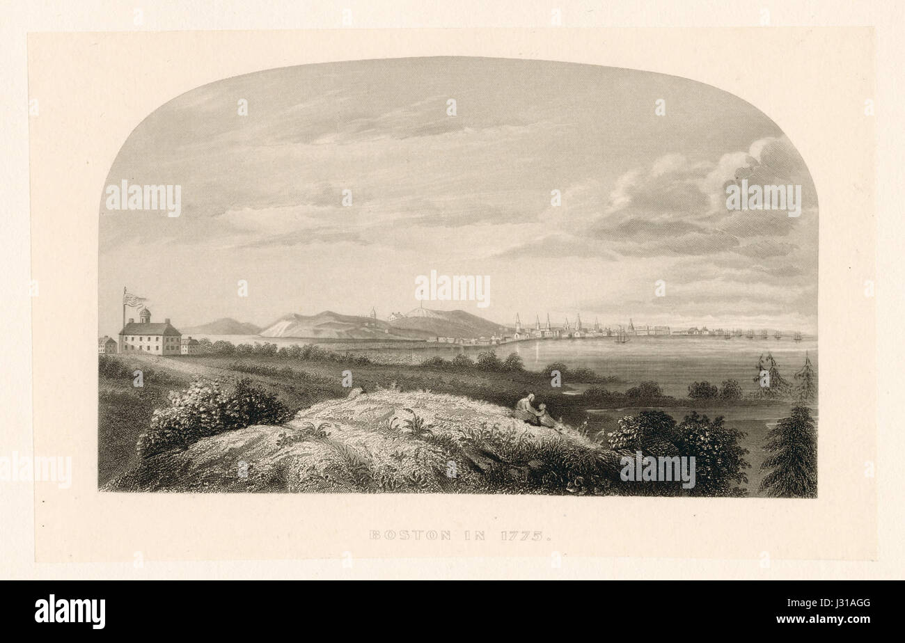 1775 boston map hi-res stock photography and images - Alamy