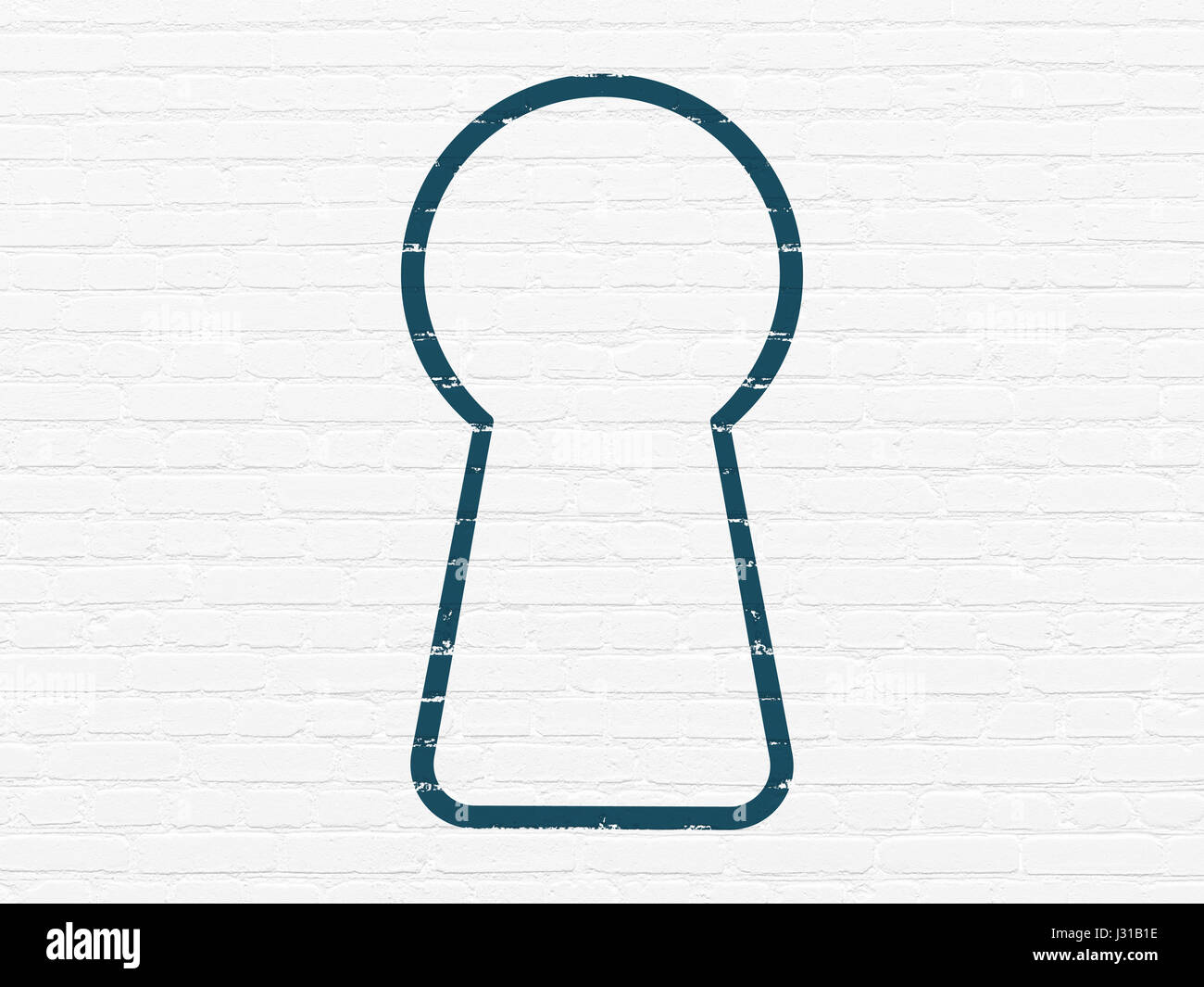 Data concept: Keyhole on wall background Stock Photo - Alamy