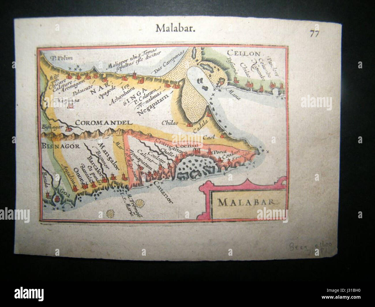 This is an alternative version of a miniature map of the Malabar Coast ...