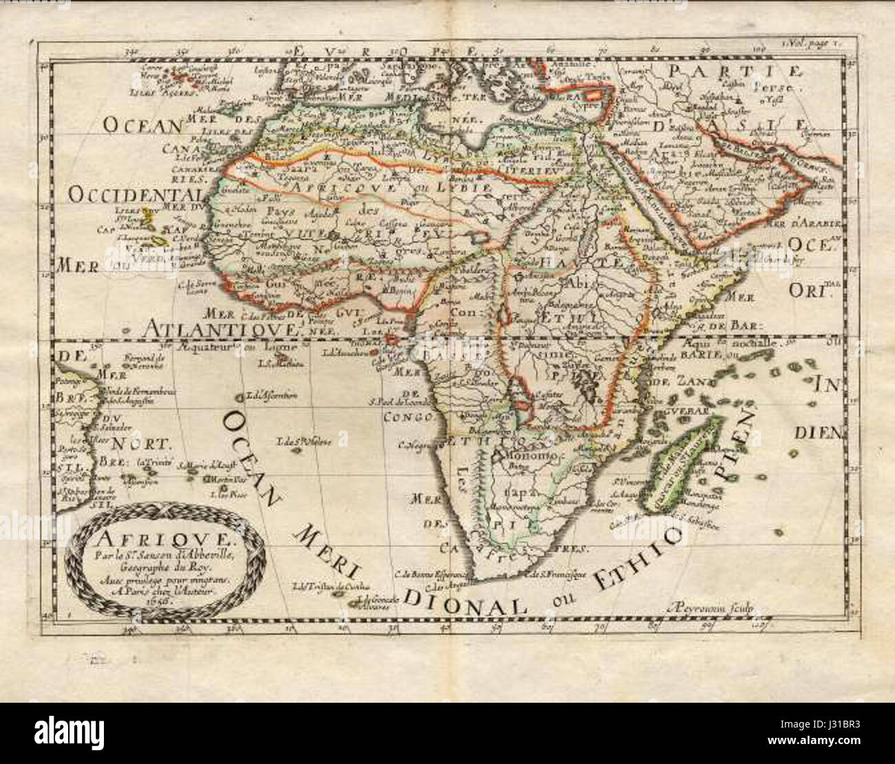 Africa map 1656 Stock Photo - Alamy