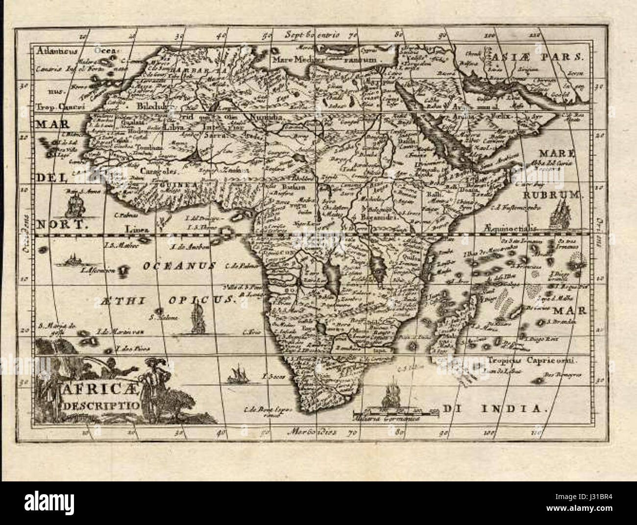 Africa map 1661 Stock Photo - Alamy