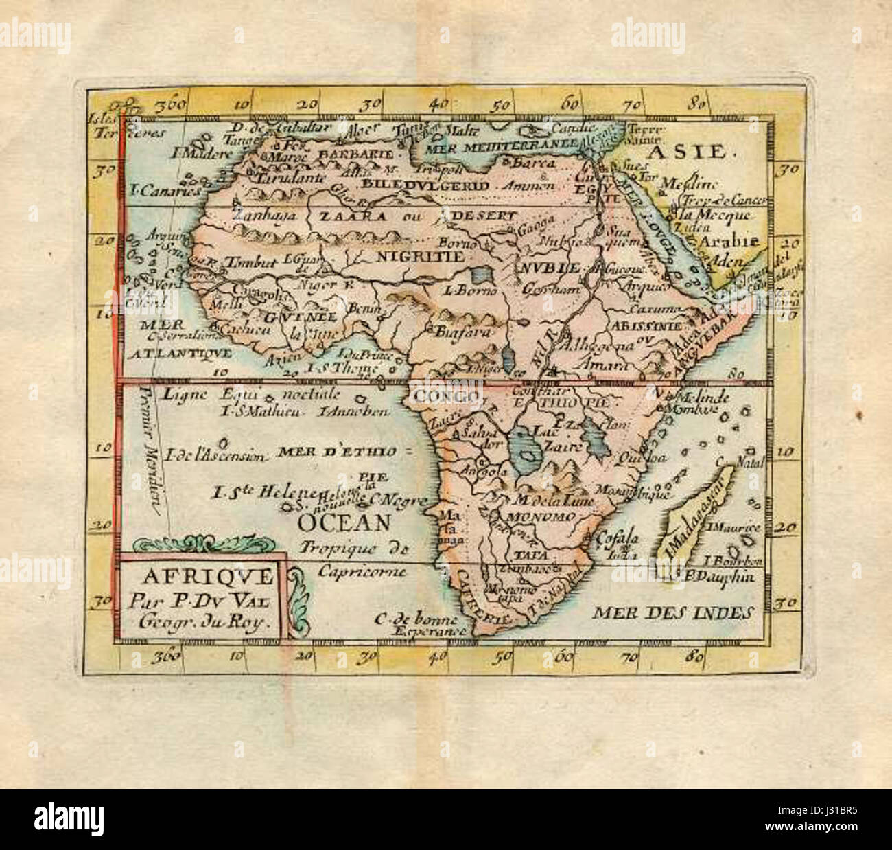 Africa map 1680 Stock Photo - Alamy