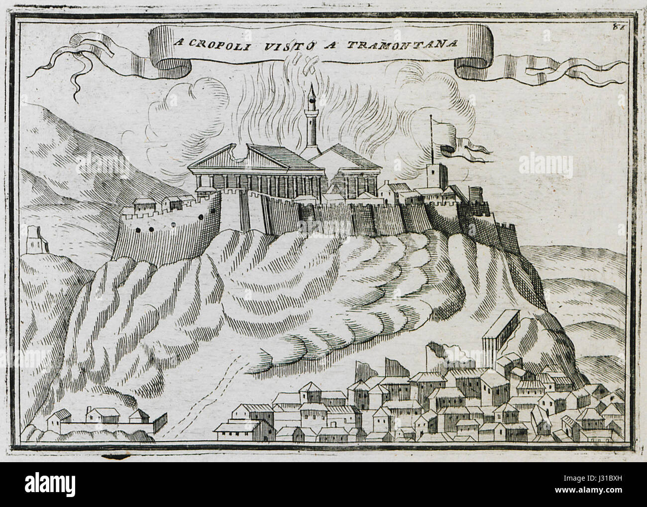 A map of the Acropolis, viewed from the north (Tramontana), created by ...