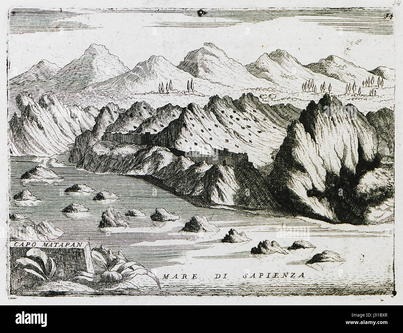 Capo Matapan - Coronelli Vincenzo - 1686 Stock Photo - Alamy