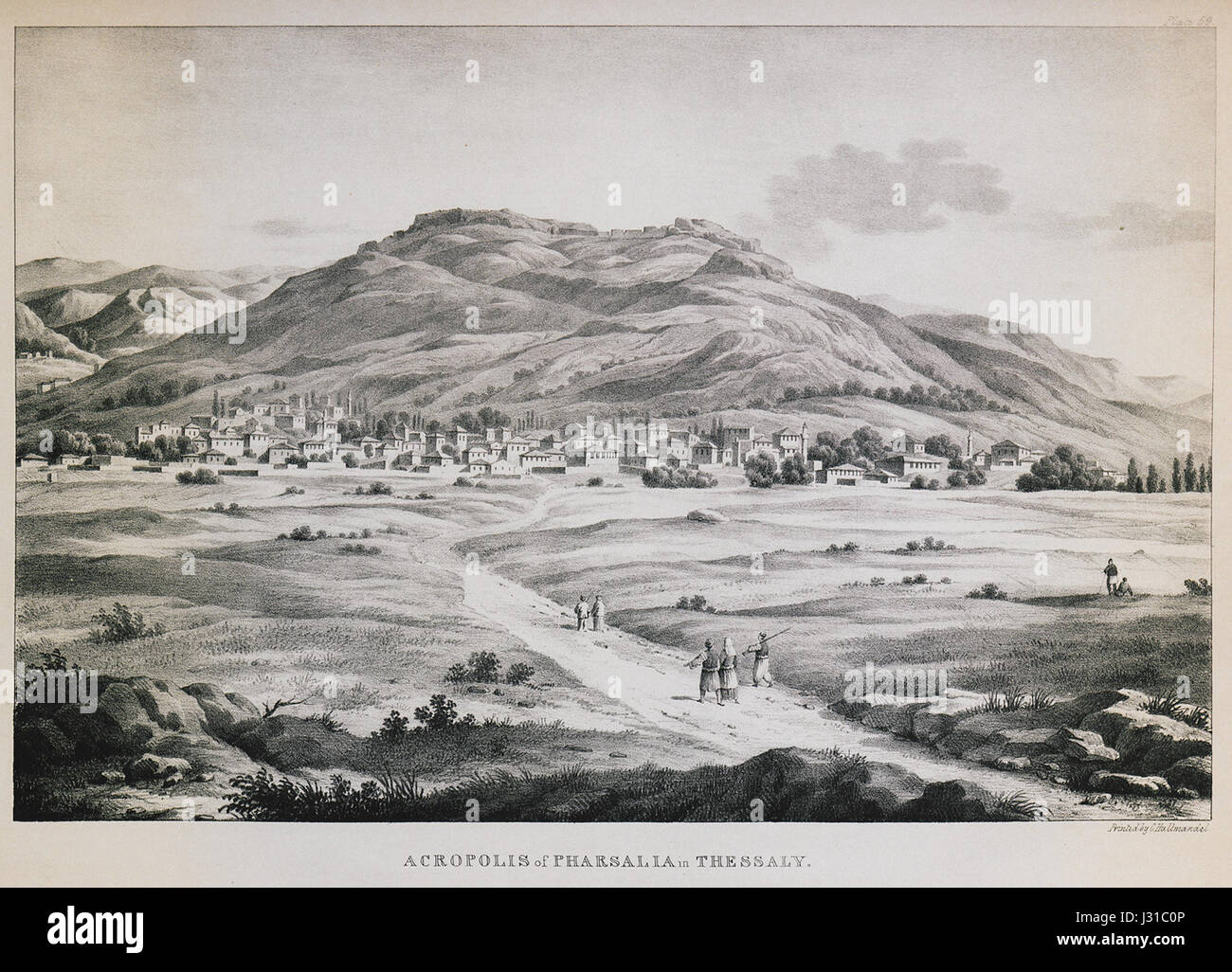 Acropolis of Pharsalia in Thessaly - Dodwell Edward - 1834 Stock Photo ...