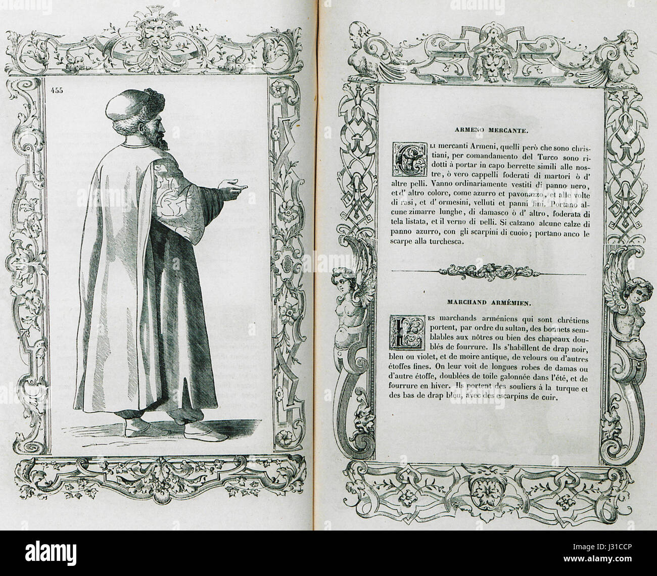 This 1860 artwork by Cesare Vecellio titled 'Armeno Mercante' depicts ...