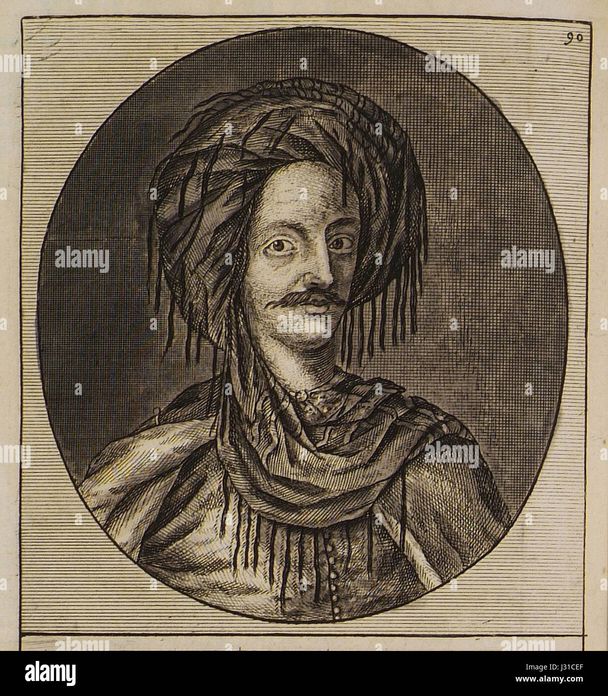 This artwork by Cornelis de Bruyn from 1714 depicts an Arab subject ...