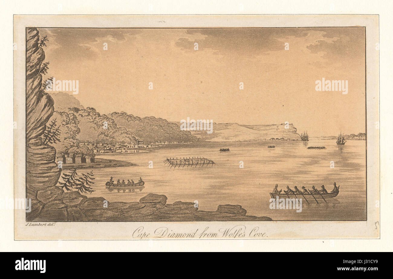 This image captures Cape Diamond as seen from Wolfe's Cove, a landmark ...