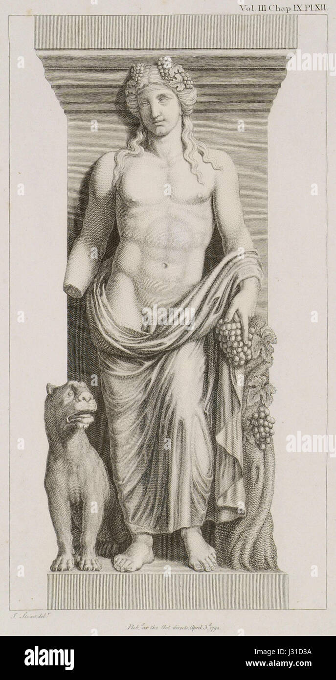 A painting titled 'Bacchus with a Tiger,' inspired by the Bacchae of ...