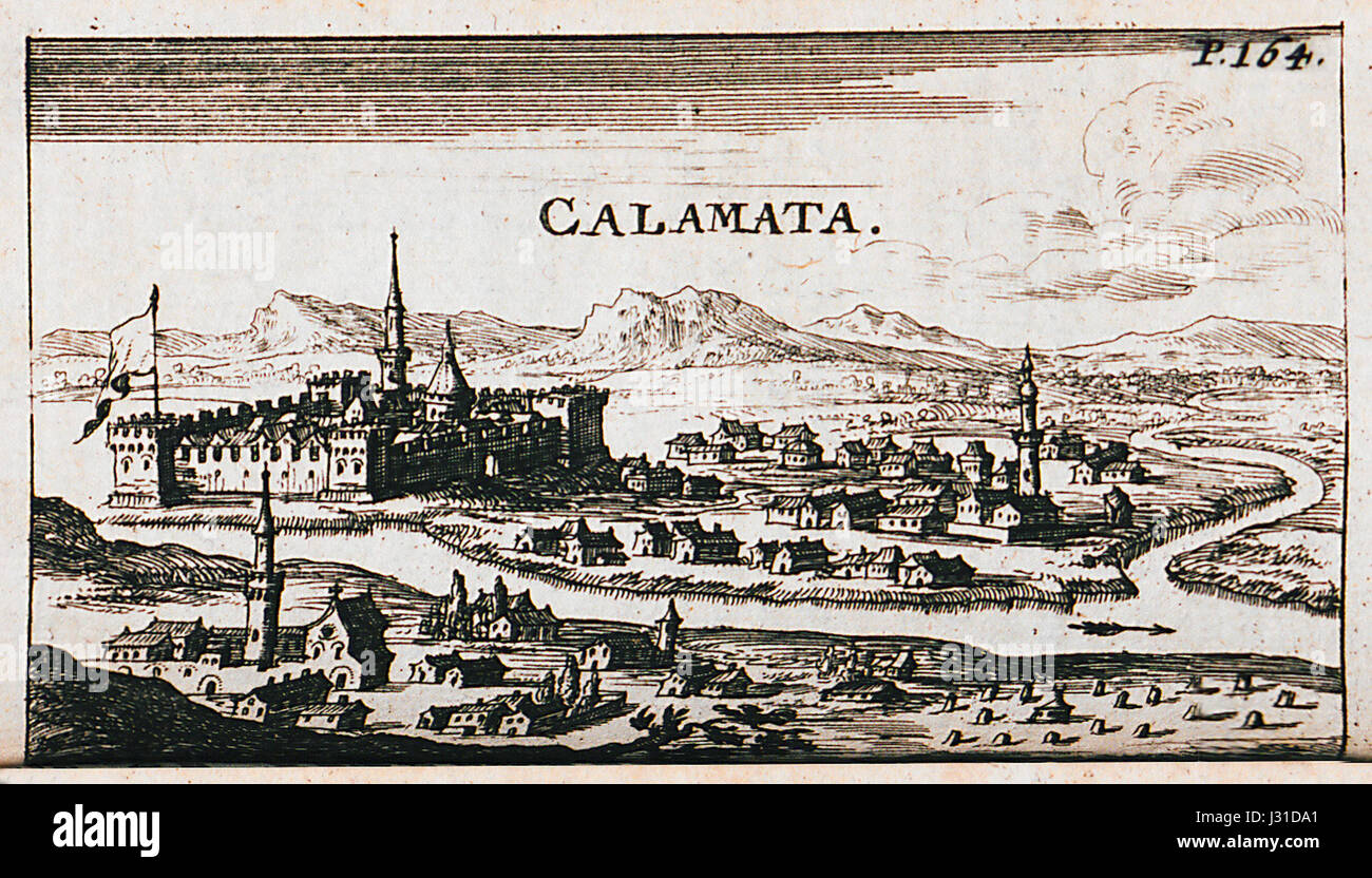 A painting by Jacob von Sandrart titled 'Calamata', depicting the ...