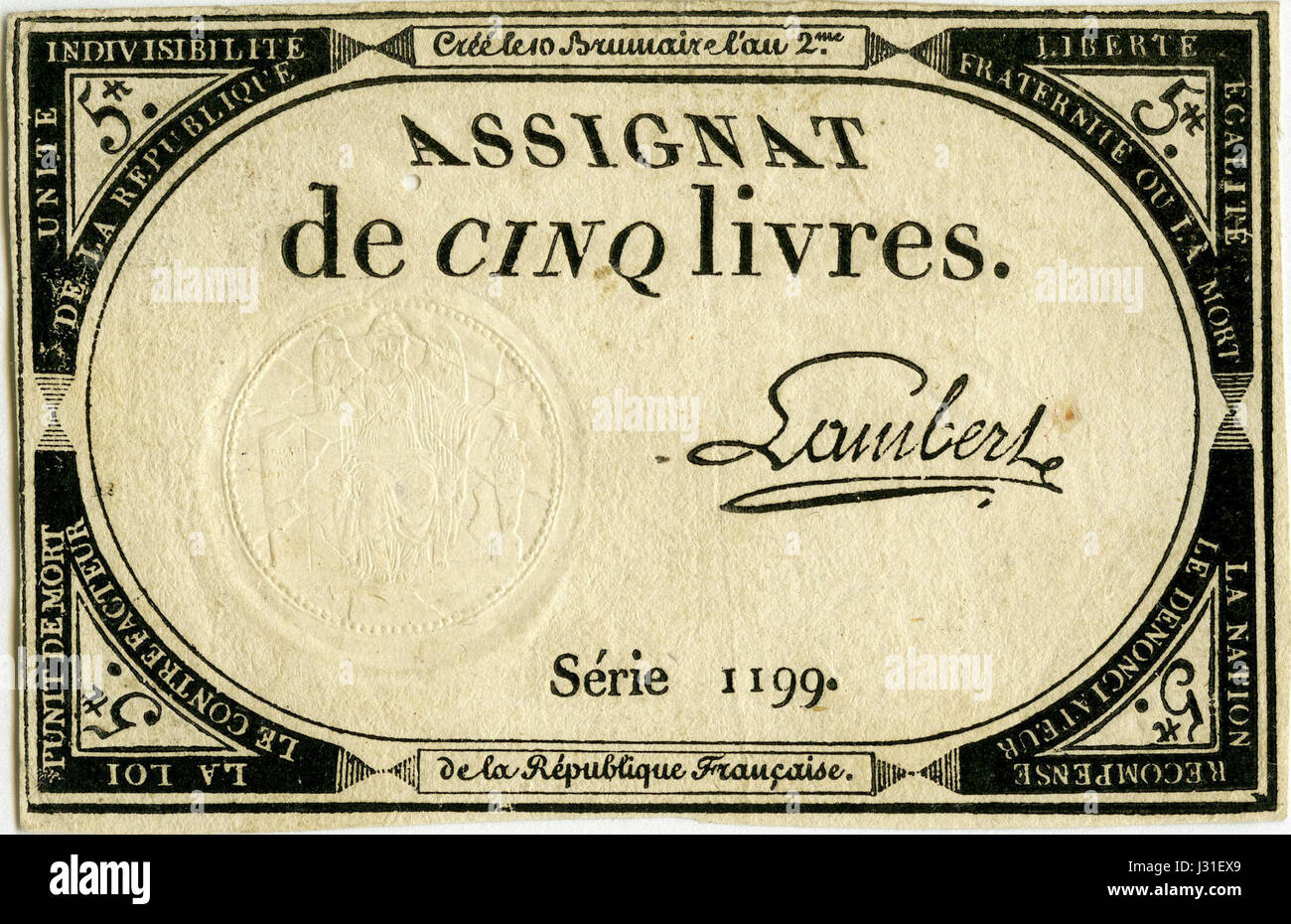 This title refers to a French revolutionary paper currency, the ...