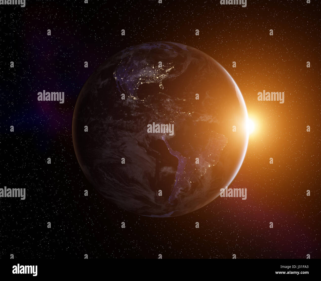 Planet Earth sunrise Stock Photo - Alamy