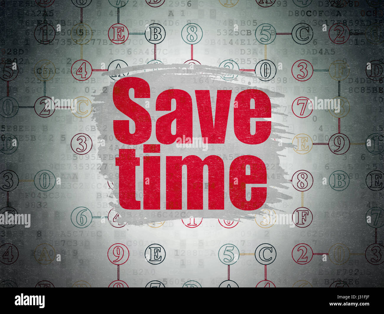 Timeline concept: Save Time on Digital Data Paper background Stock ...