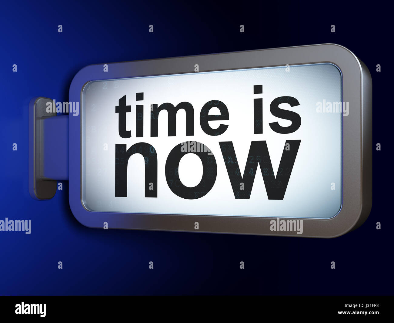 Time concept: Time is Now on billboard background Stock Photo - Alamy