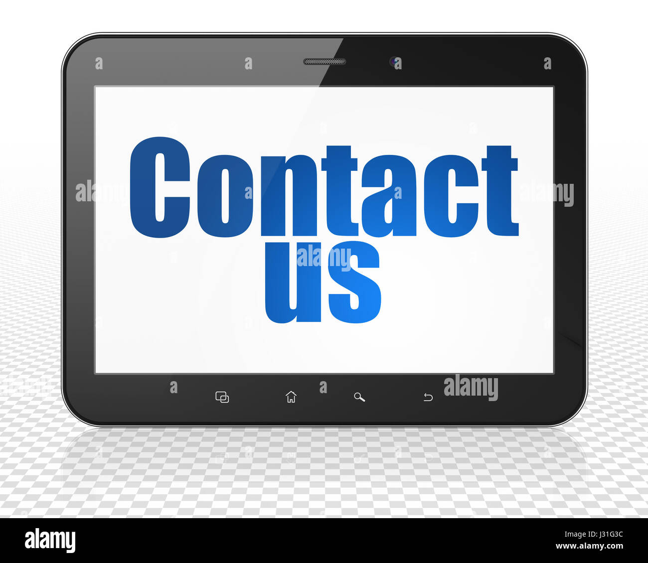 Advertising concept: Tablet Pc Computer with Contact Us on display ...
