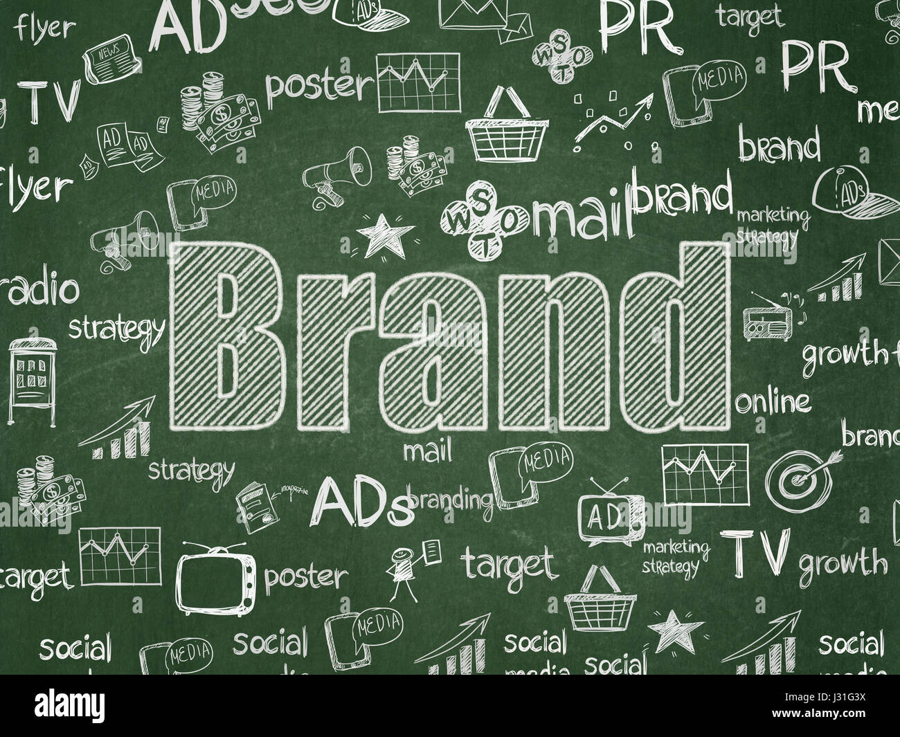 Marketing concept: Brand on School board background Stock Photo - Alamy