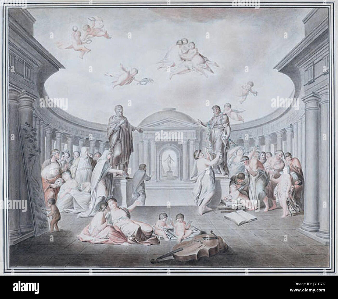 An artistic curtain design for the Old Theater in Leipzig by Oeser ...