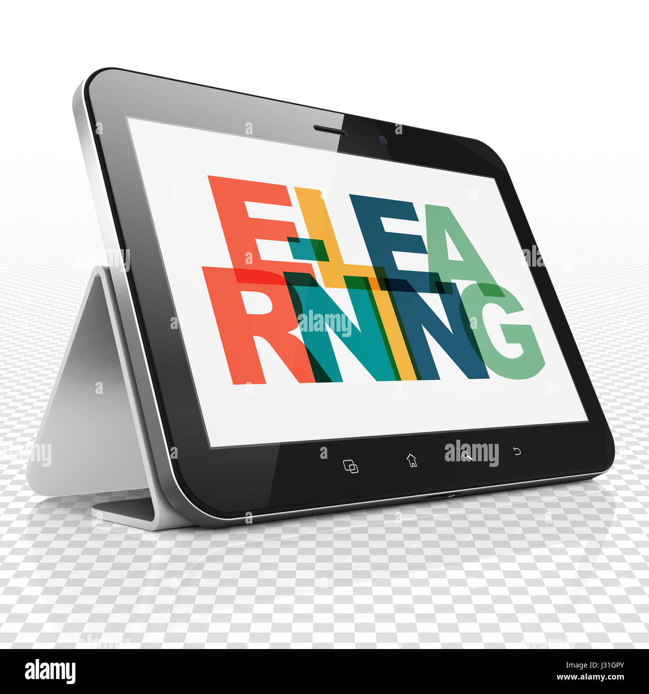 Education concept: Tablet Computer with E-learning on display Stock ...