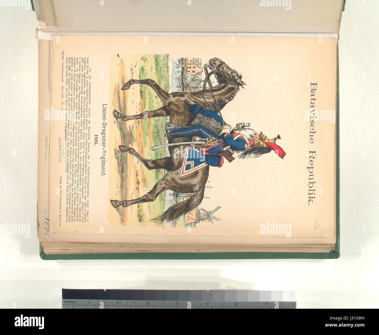 This historical image from 1805 depicts the Batavian Republic's Dragoon ...