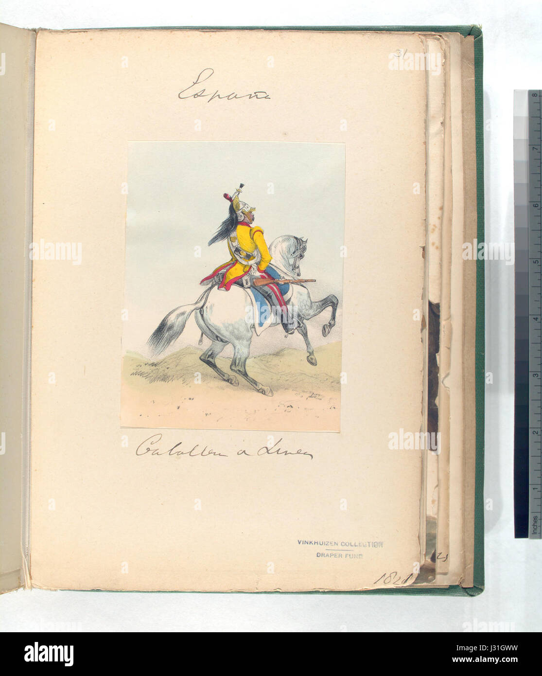'Caballeria de Linea' from 1821 depicts a regiment of Spanish cavalry ...