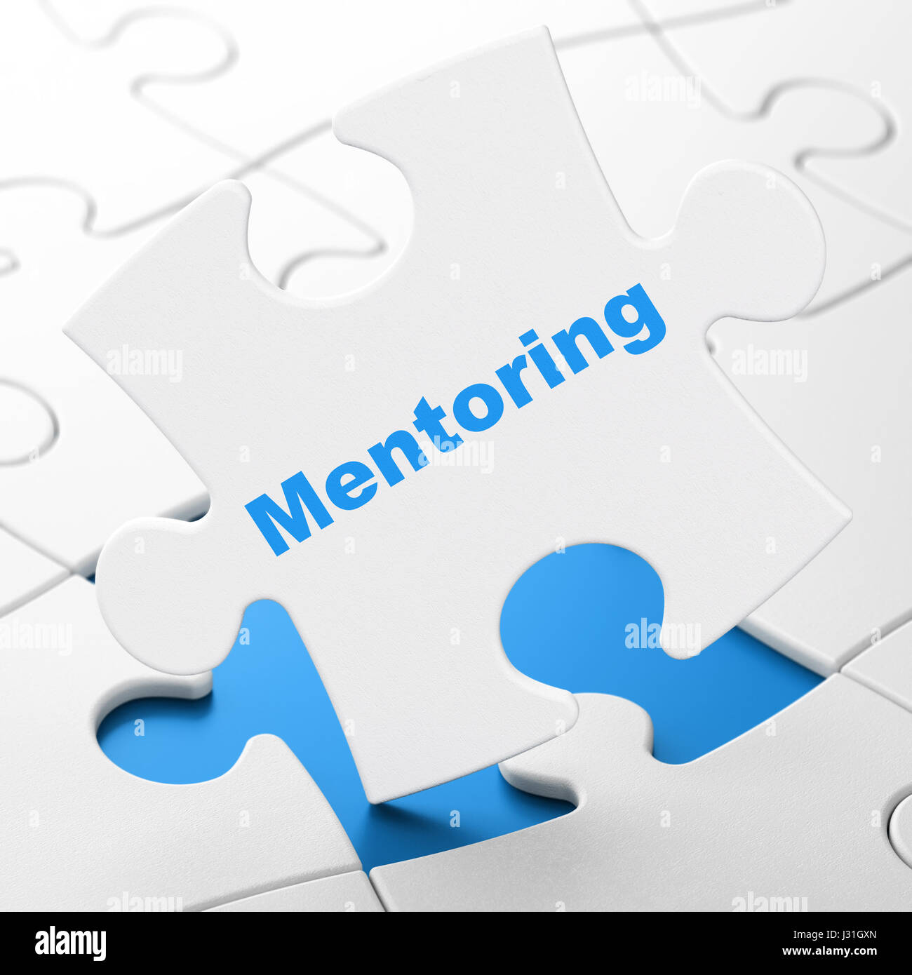 Learning concept: Mentoring on puzzle background Stock Photo - Alamy