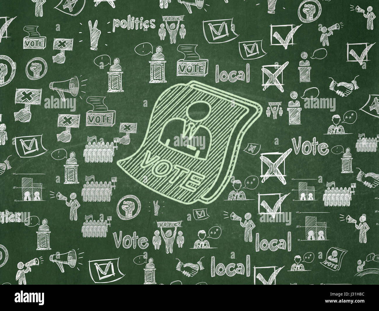 Politics concept: Ballot on School board background Stock Photo - Alamy
