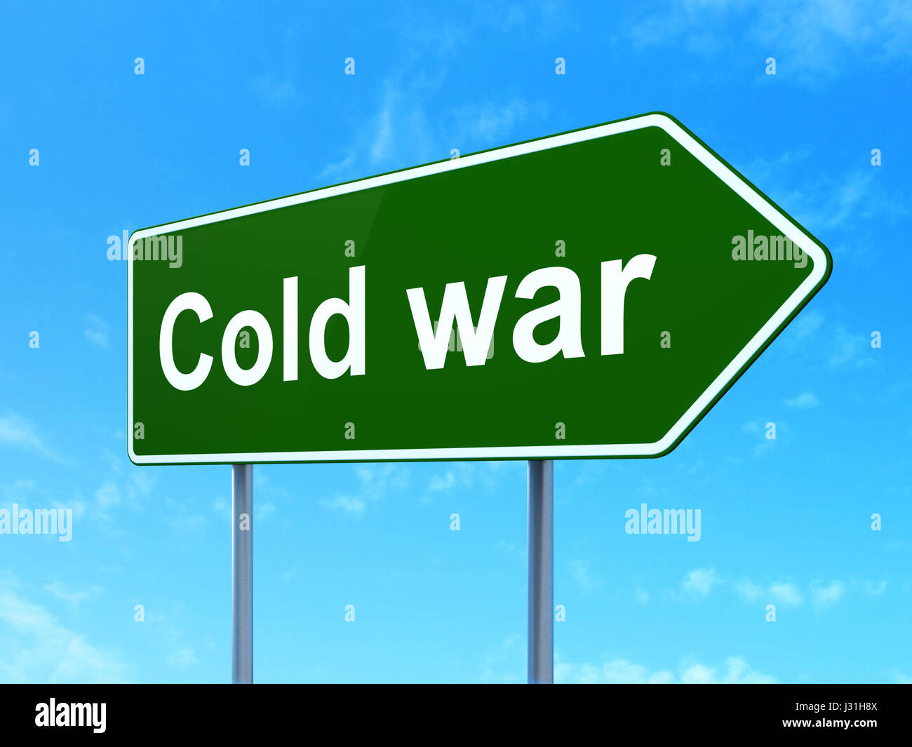 Politics concept: Cold War on road sign background Stock Photo - Alamy
