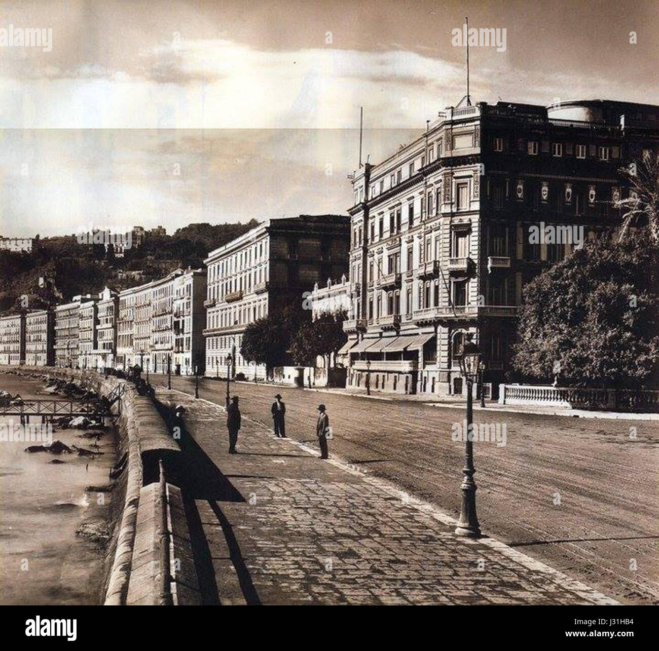 This image depicts the scenic view of Via Caracciolo in Naples ...