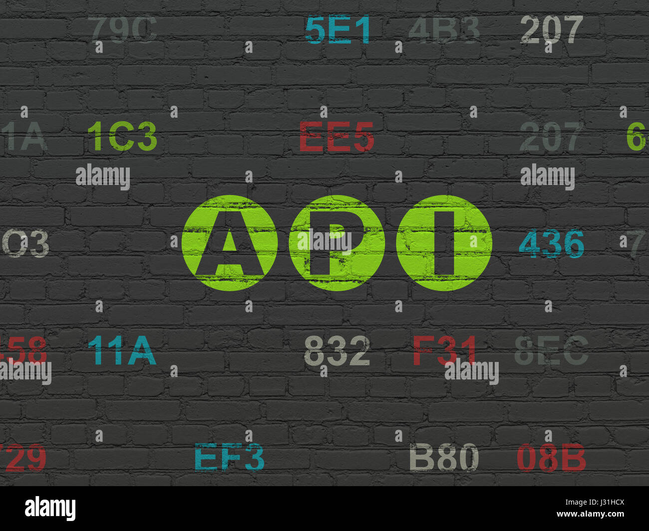 Programming concept: Api on wall background Stock Photo - Alamy