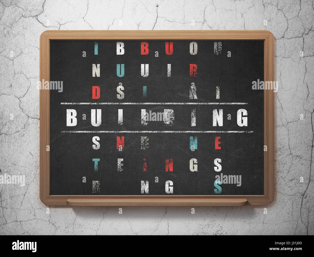 Constructing concept: Building in Crossword Puzzle Stock Photo - Alamy