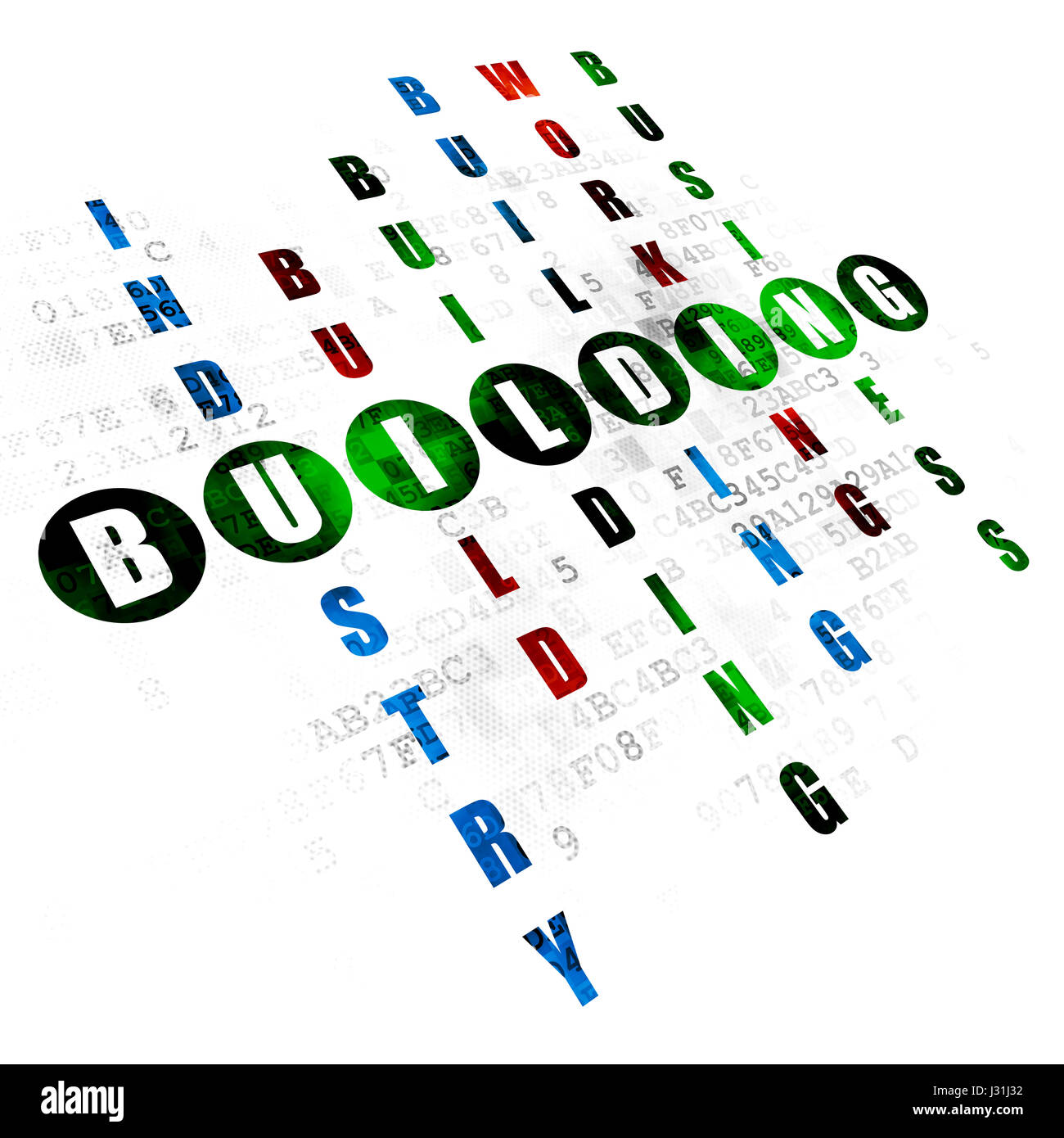 Building construction concept: Building in Crossword Puzzle Stock Photo ...