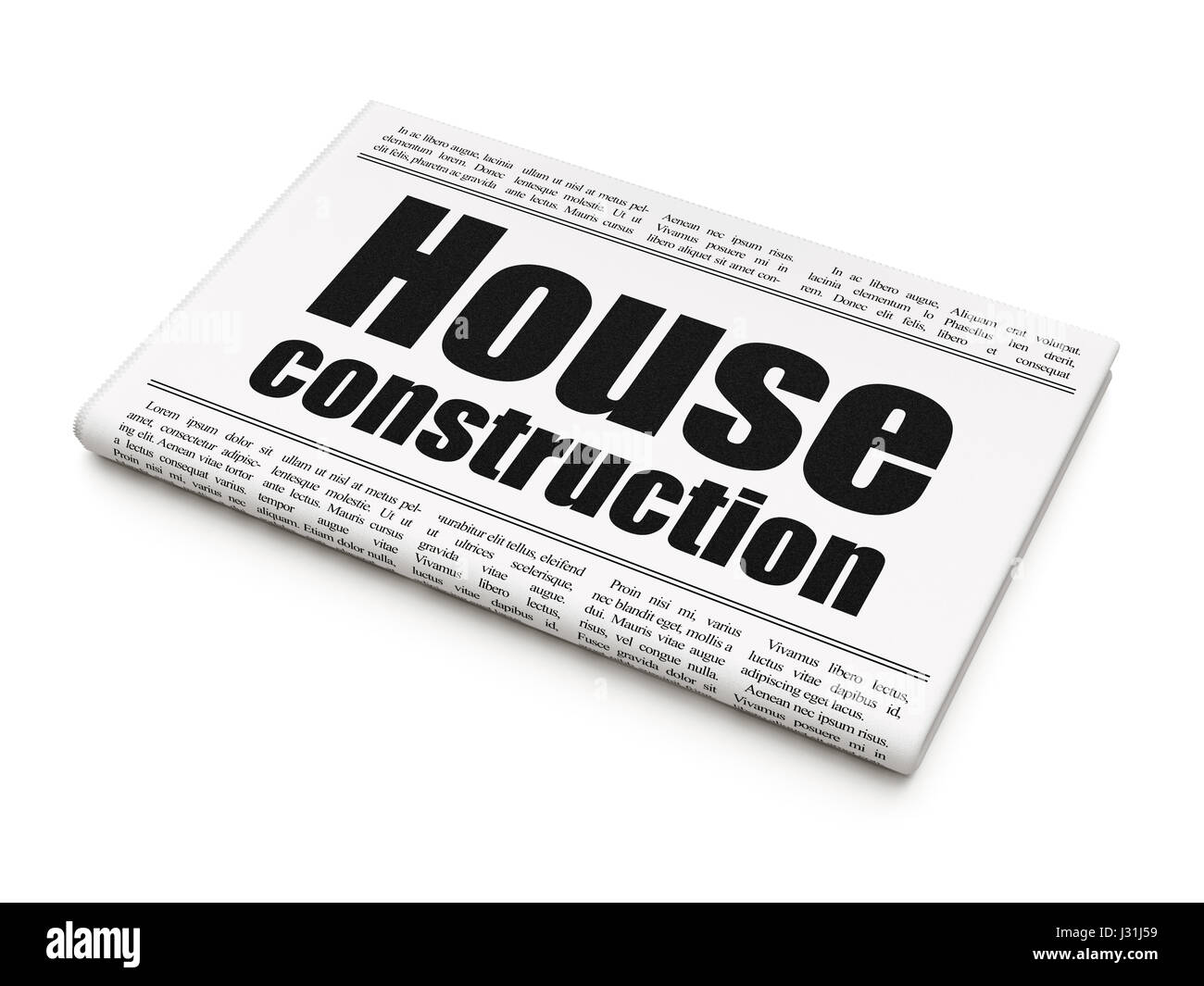 Constructing concept: newspaper headline House Construction Stock Photo ...