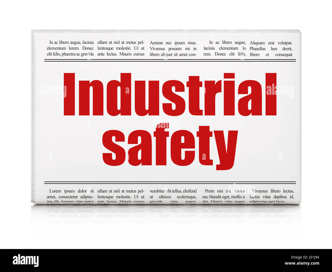Constructing concept: newspaper headline Industrial Safety Stock Photo ...