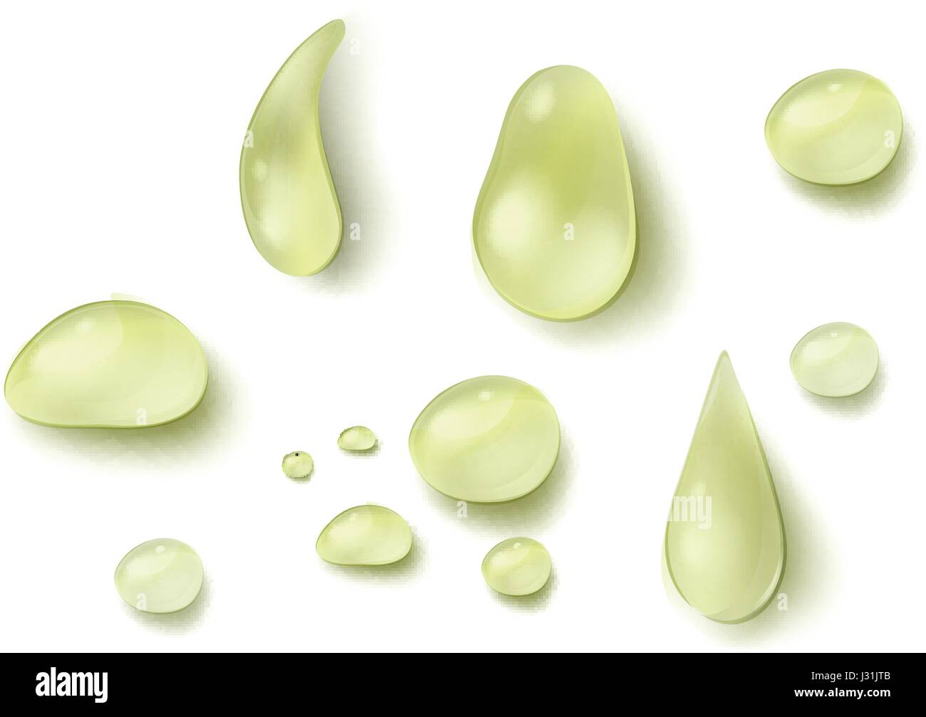 Different waterdrops in yellow color illustration Stock Vector Image ...